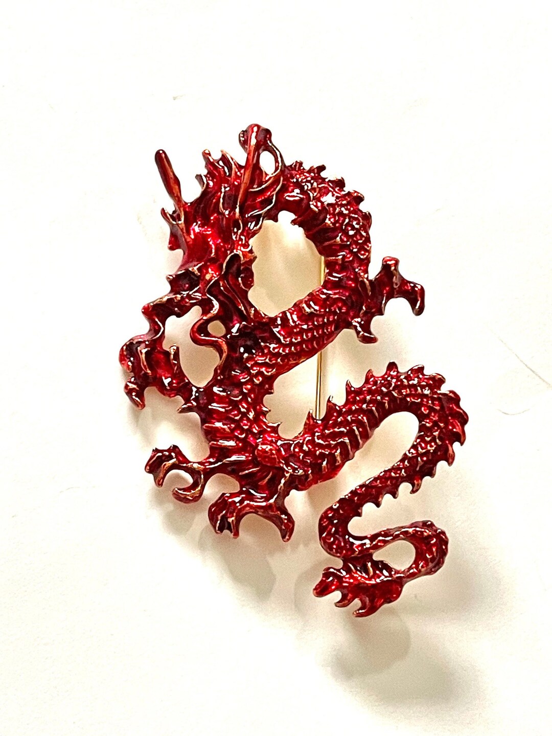 Red Dragon Enamel Brooch Pin Jewelry BX38 - Etsy