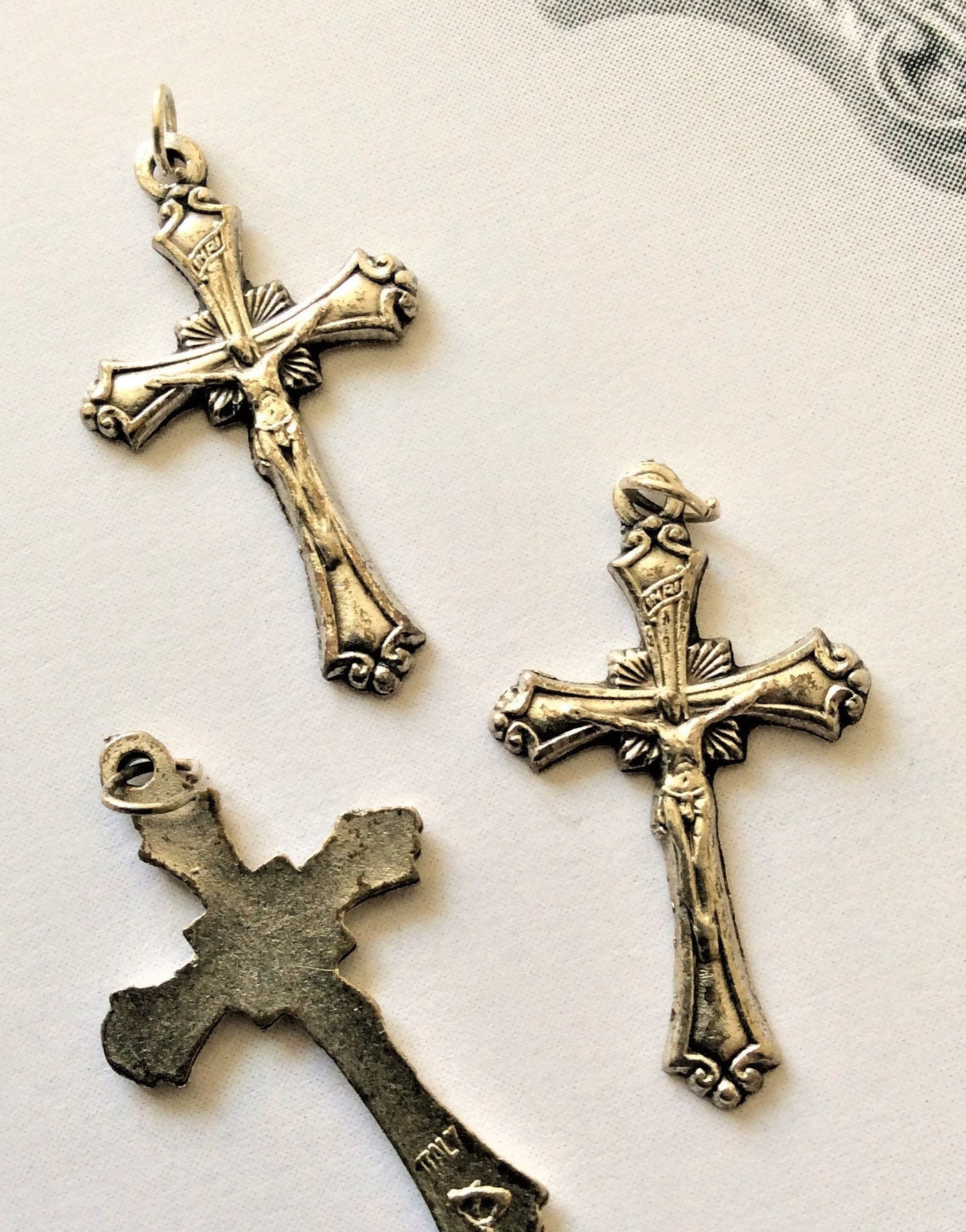 Italian Rosary Crucifix Pendant Italian Rosary Parts - Etsy