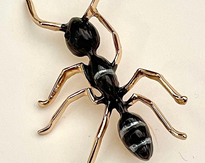 Vintage Black Ant Brooch Pin in Gold Tone BX57 - Etsy