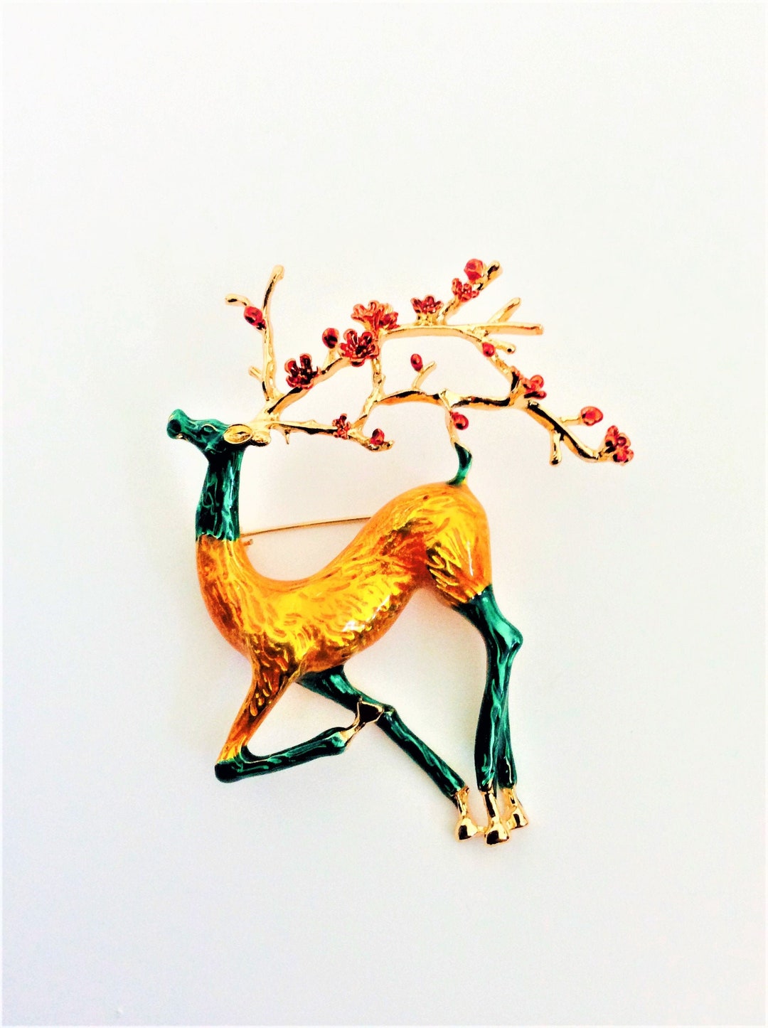 Lovely Reindeer Rhinestone Brooch Pin Jewelry - Etsy UK