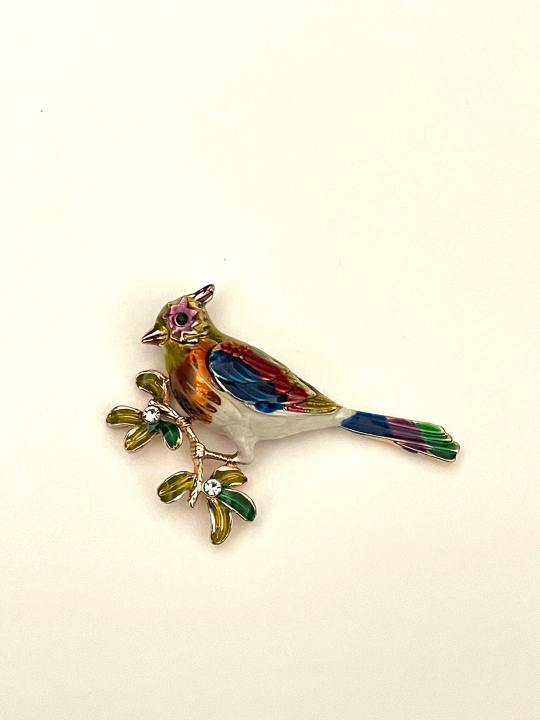 Vintage Adorable Exotic Bird Brooch Pin Enamel BX66 - Etsy