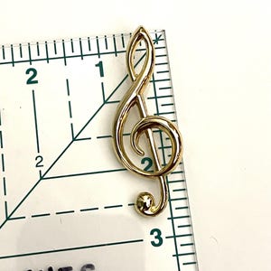 Vintage G Clef Musical Tone Gold Tone Metal Brooch Pin BX77 - Etsy