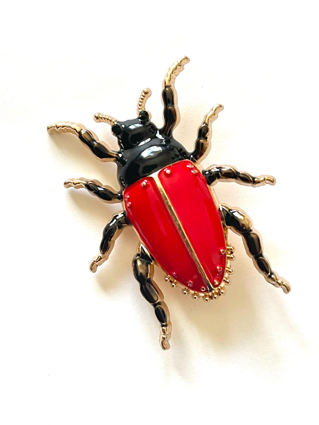 Red Beetle Bug Enamel Brooch Pin MD28 - Etsy