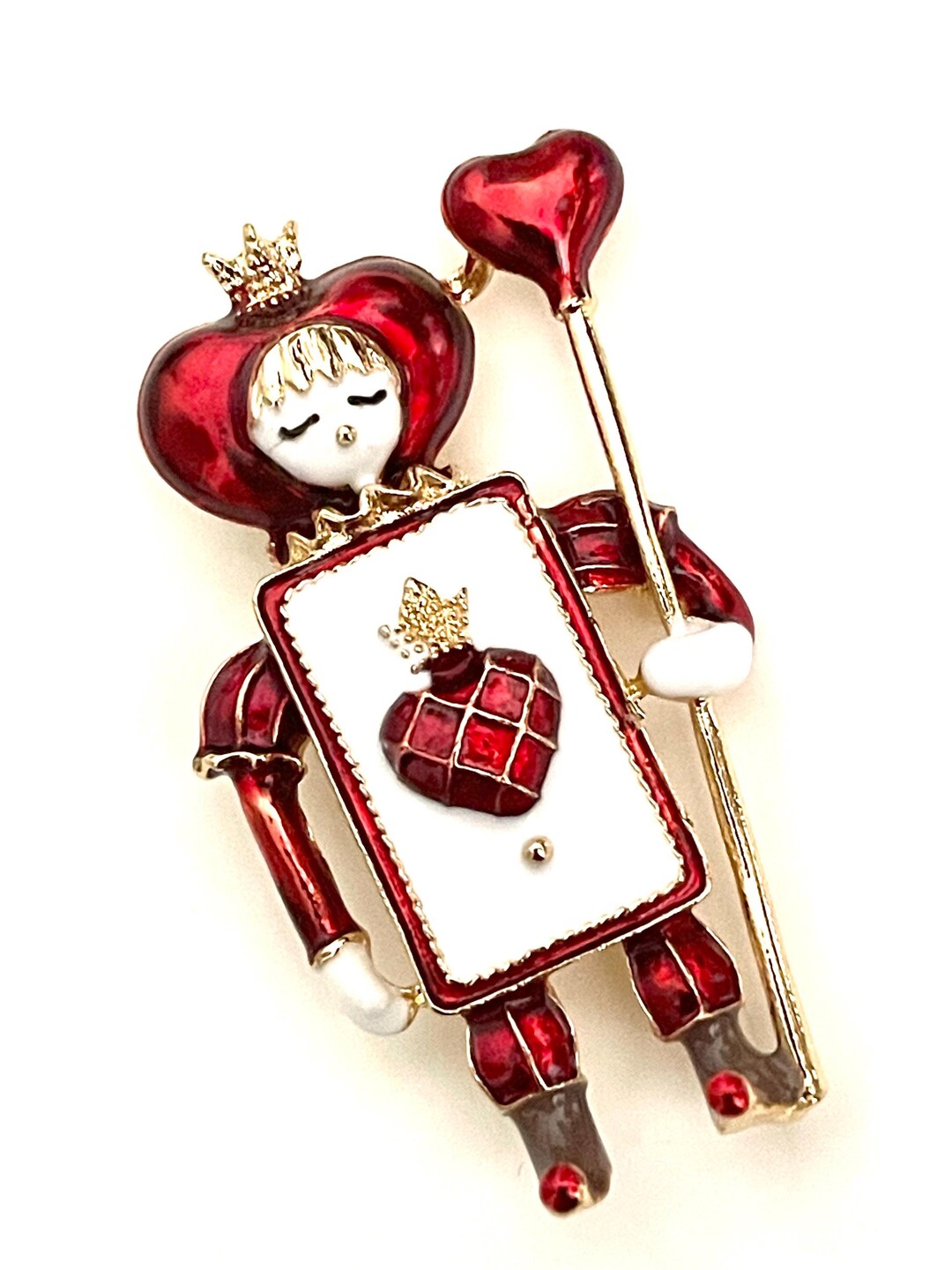 Red Queen of Heart Guard Brooch Pin Jewelry KX78 - Etsy