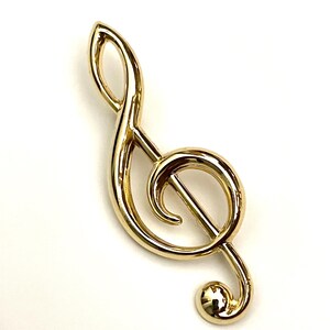 Vintage G Clef Musical Tone Gold Tone Metal Brooch Pin BX77 - Etsy