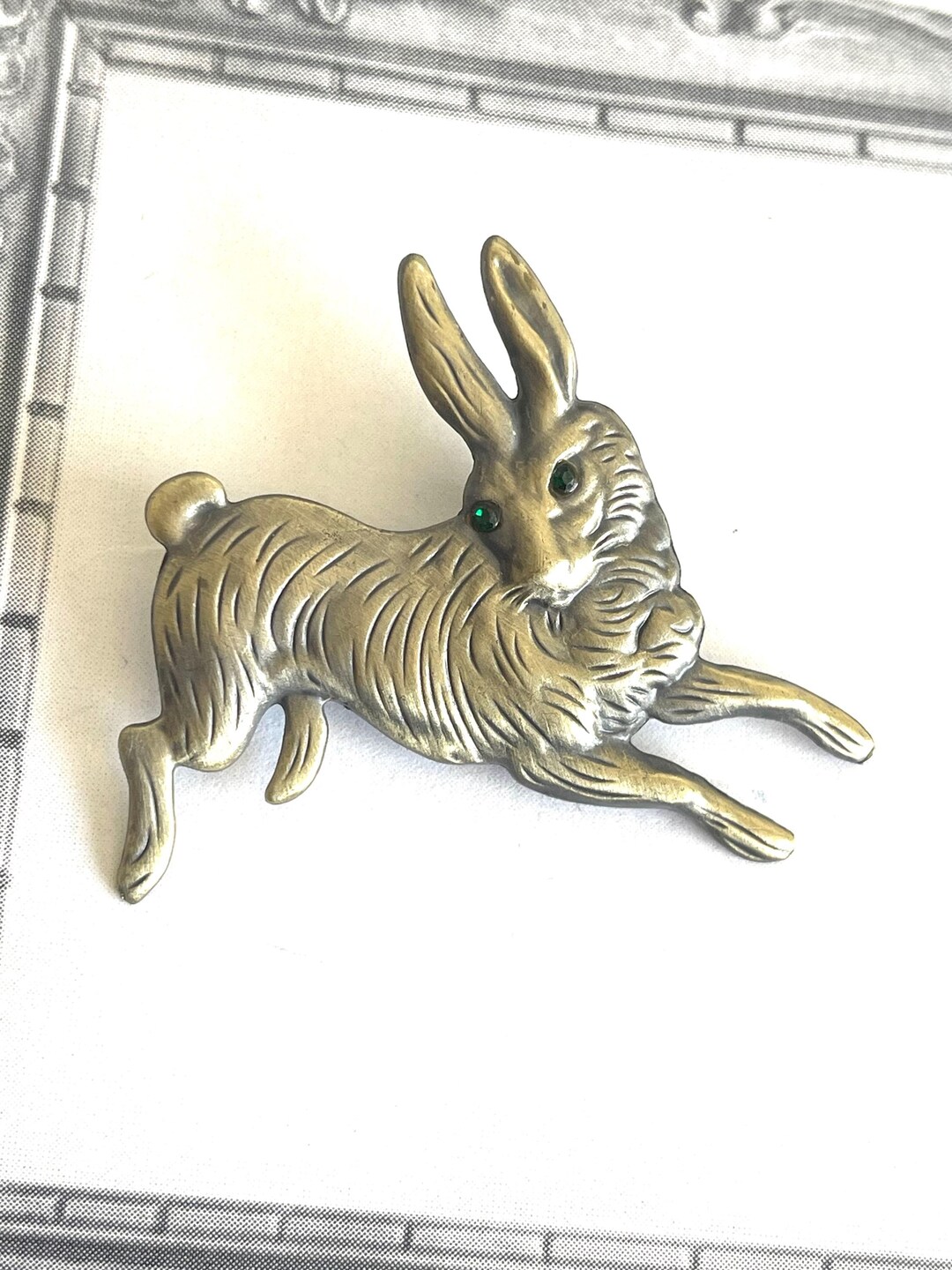 Vintage Antique Bronze Rabbit Bunny Metal Brooch Pin SL58 - Etsy