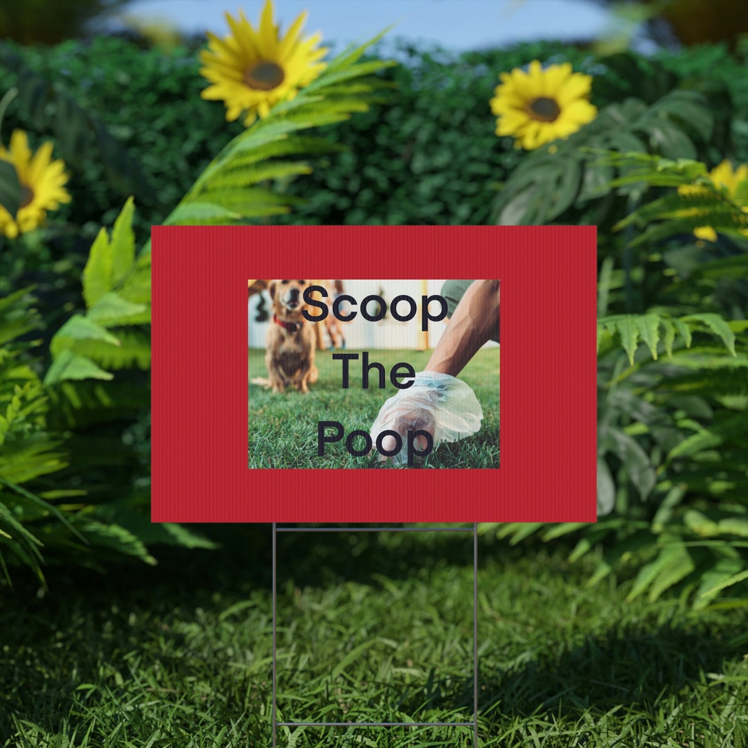 Plastic Yard Sign No Poop Dog Poop Sign Clean up After Dog - Etsy