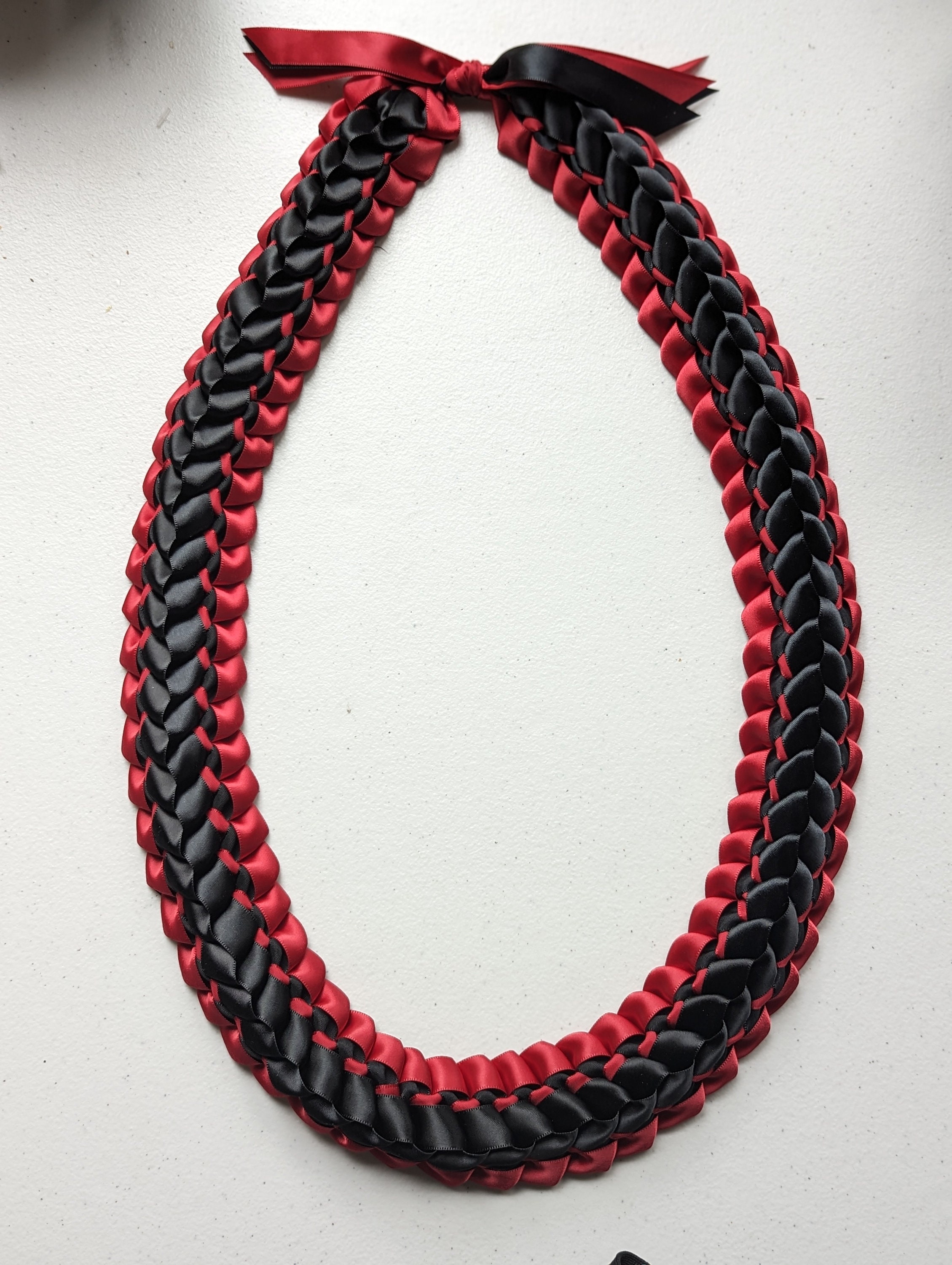 Black and Red Ribbon Lei Graduation Birthday Holidays - Etsy