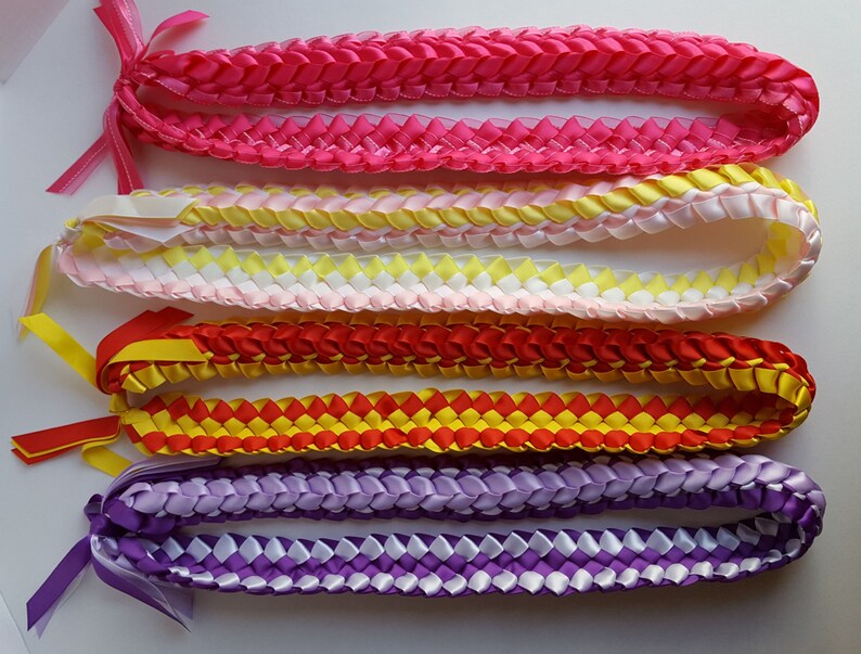 DESIGN YOUR OWN Ribbon Lei Double-braided Ribbon Lei Graduation Birthday Holidays Special ...