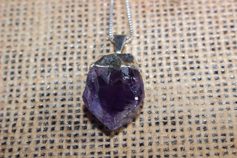 Raw Amethyst Gemstone Pendant Natural Amethyst Stone Pendant - Etsy