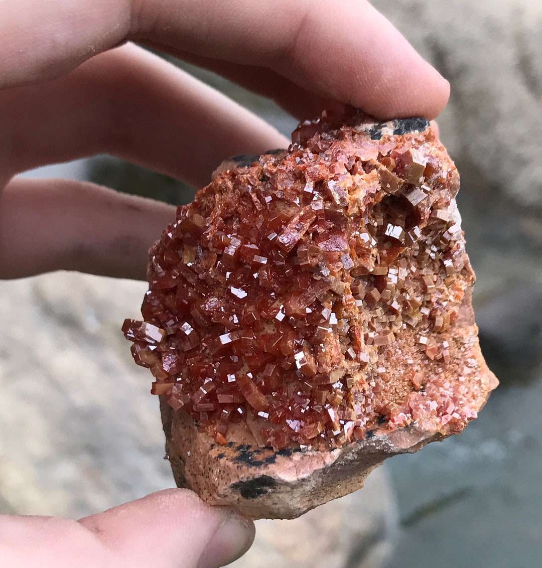 Brilliant Red Vanadinite Crystal Cluster // Gift for Her // - Etsy