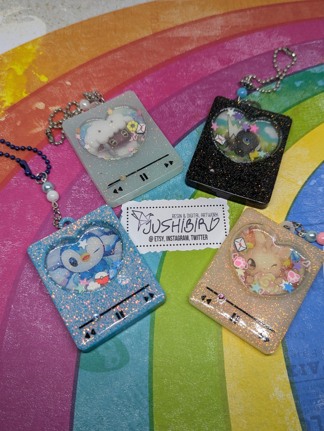Poke Monster Music Player Shaker Resin Charm - Etsy