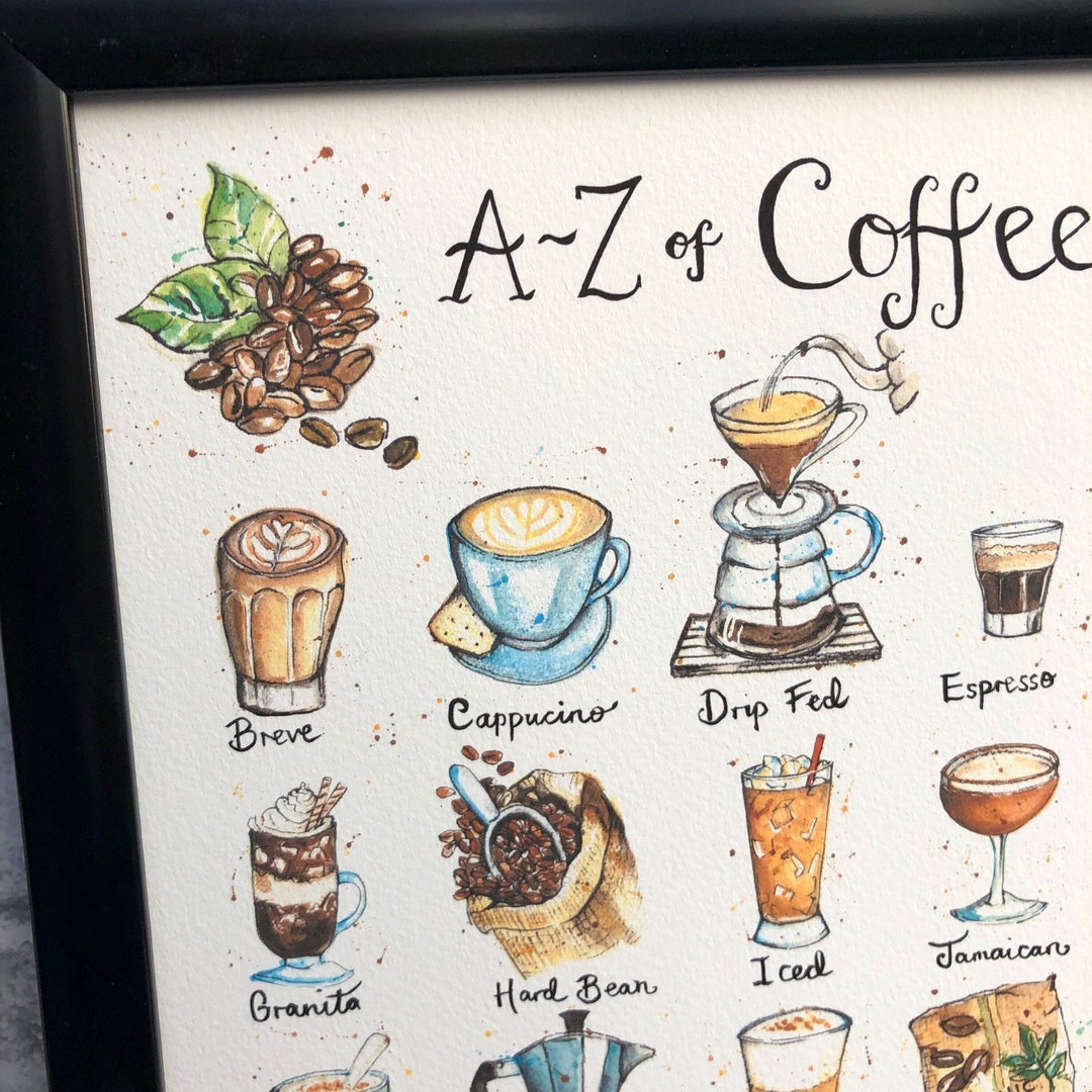 A-Z of Coffee Print | A4 Size | Gift for a Coffee Lover | Coffee Art ...