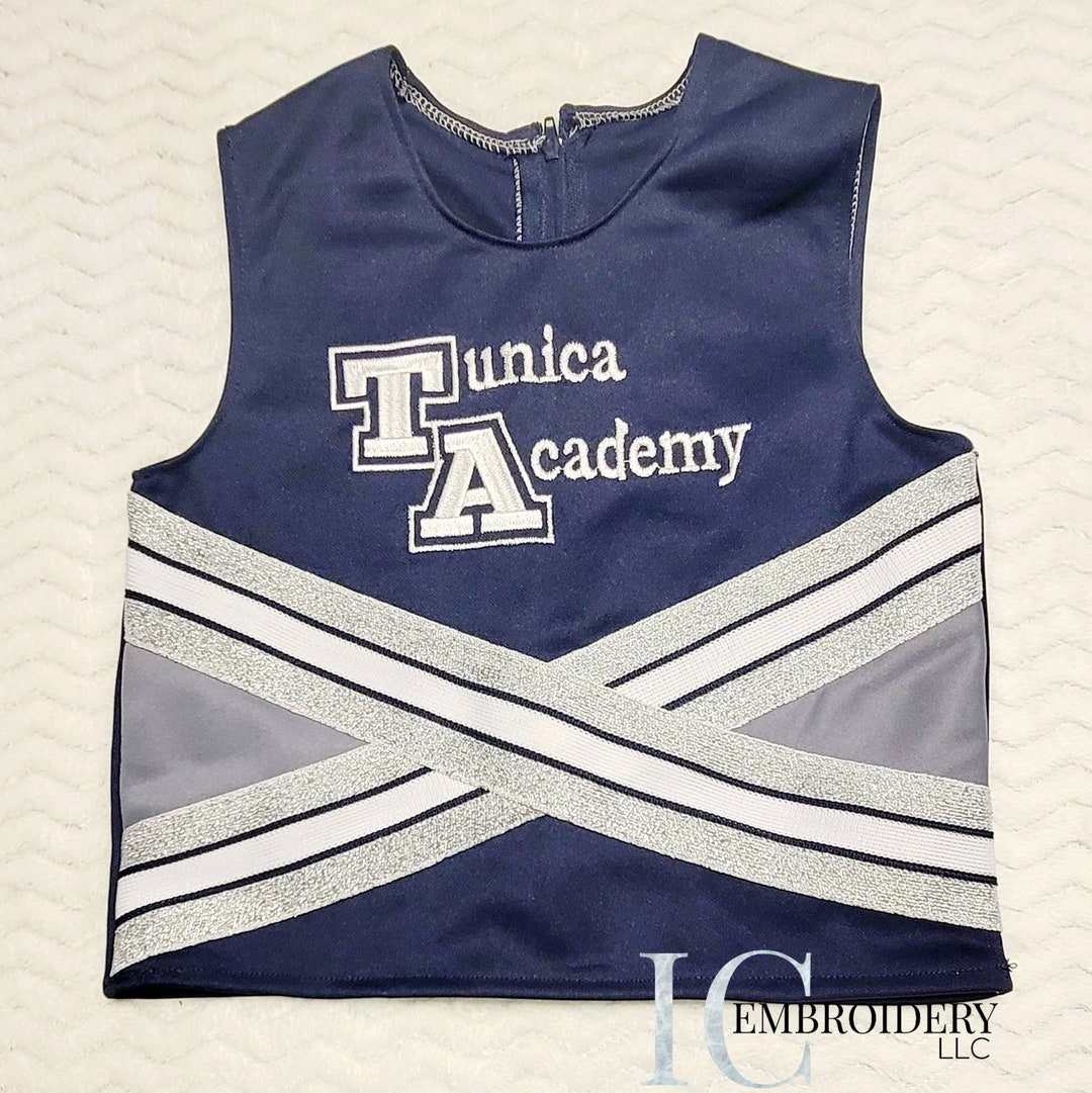 Navy and Silver/gray Cheer Uniform, Cheer Uniform, Navy/white Uniform ...