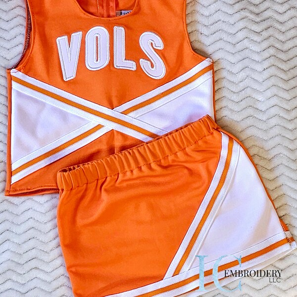 Orange and White Cheer Uniform - Etsy
