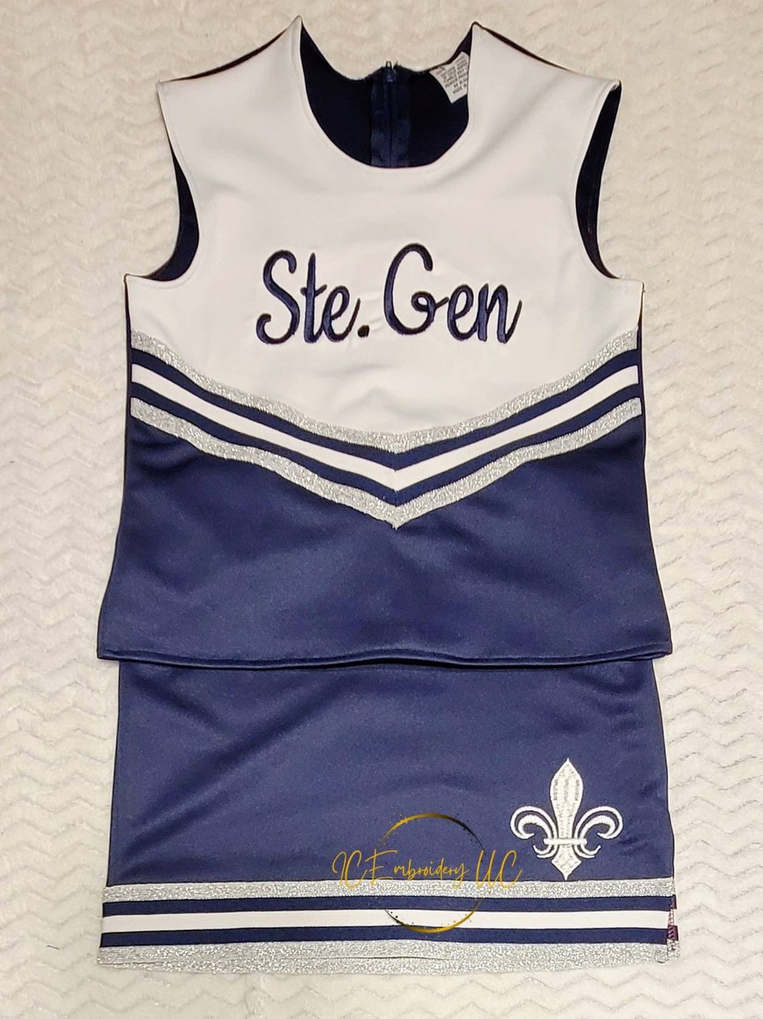 Navy and White Cheer Uniform Cougars Cheer Uniform - Etsy