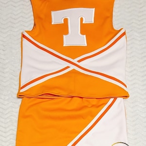 Orange and White Cheer Uniform, Cougars Cheer Uniform,orangewhite ...