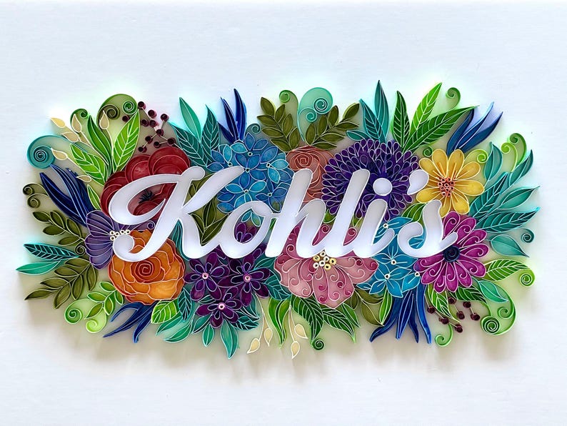 Unique Quilled Name Creation - Customized Personalized Paper Artwork - Etsy
