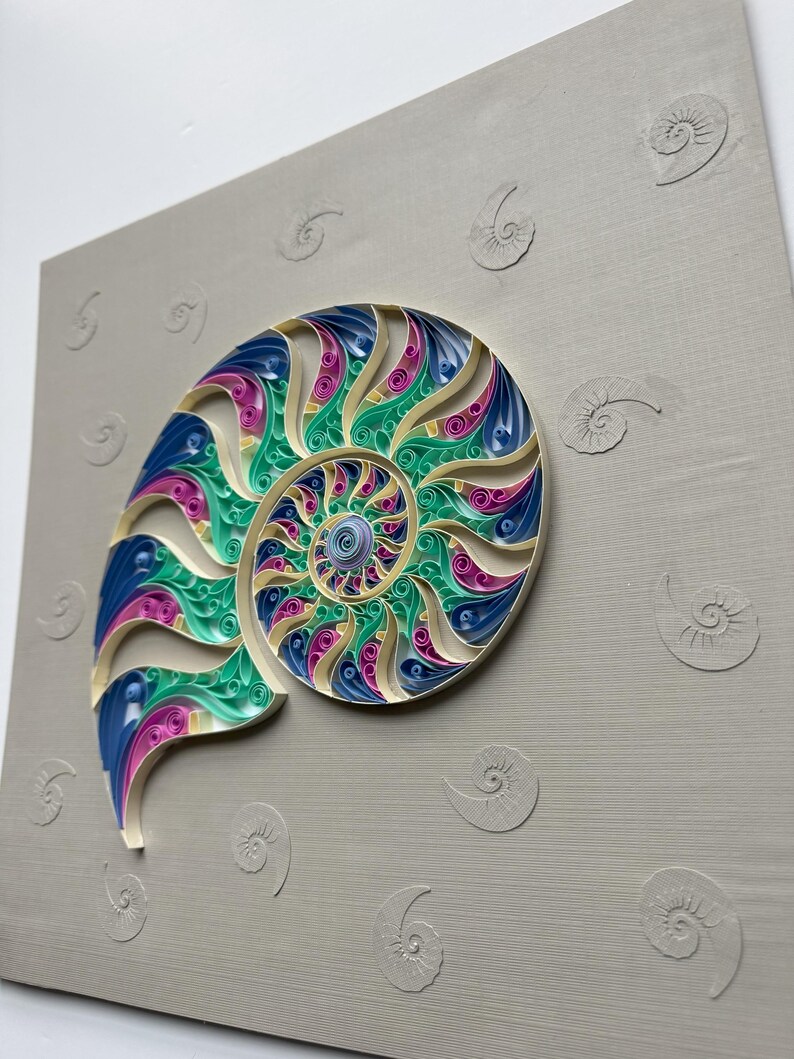 Handcrafted Quilled Nautilus Shell Art – Intricate Paper Sculpture for ...