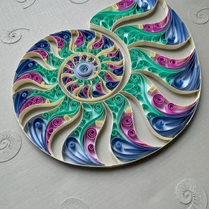 Handcrafted Quilled Nautilus Shell Art – Intricate Paper Sculpture for ...
