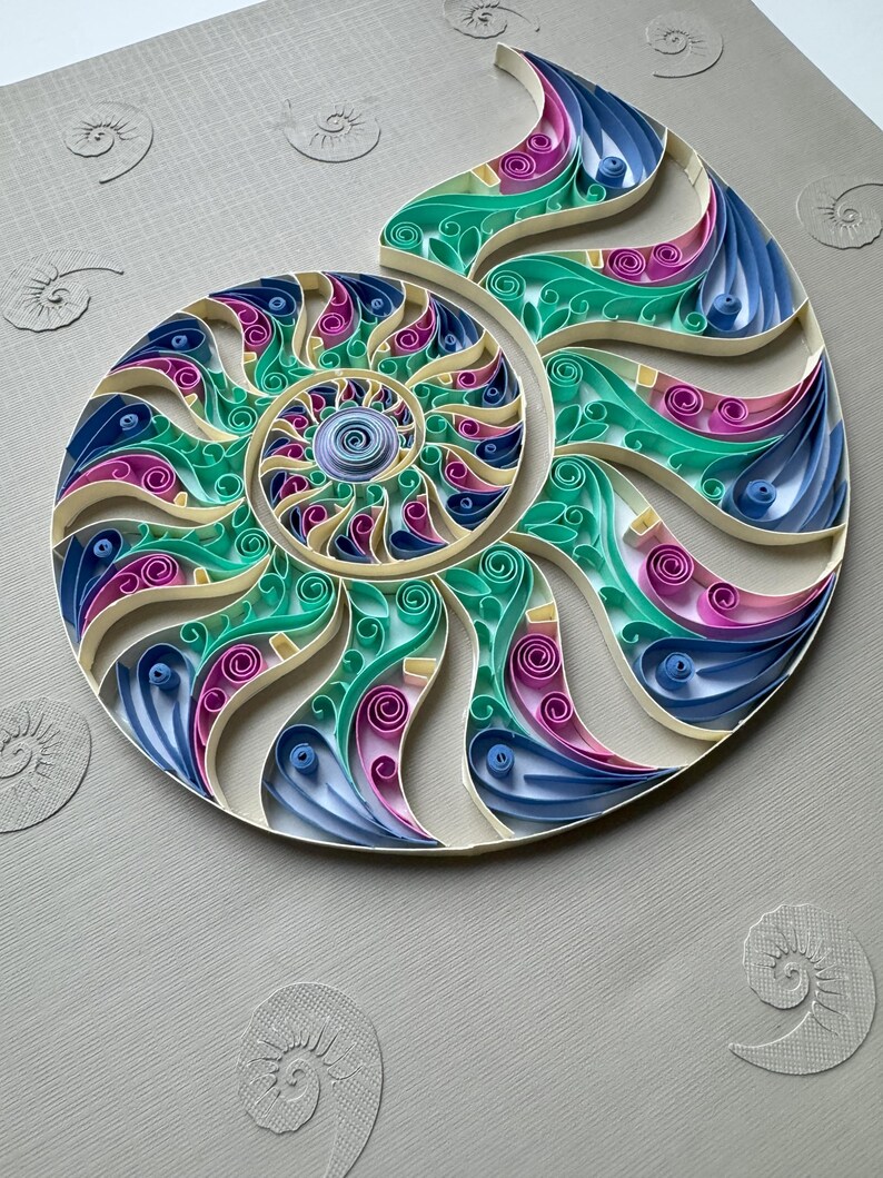 Handcrafted Quilled Nautilus Shell Art – Intricate Paper Sculpture for ...