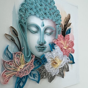 Peaceful Buddha Paper Quilled Wall Art Spiritual Home Decor - Etsy