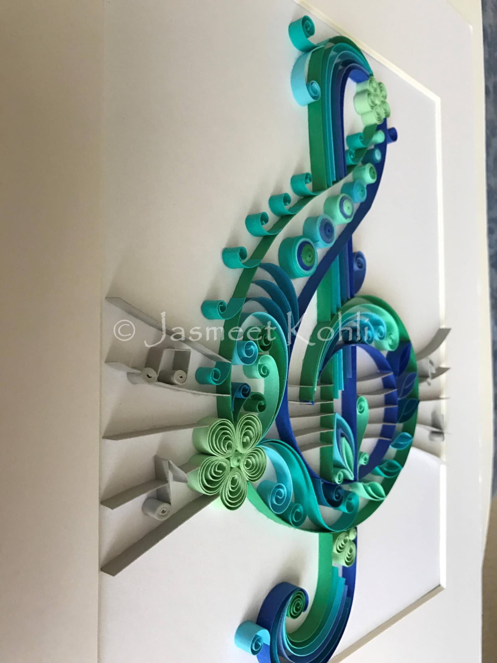 Quilled Treble Clef Wall Art – Handmade Musical Note Paper Art – Music ...