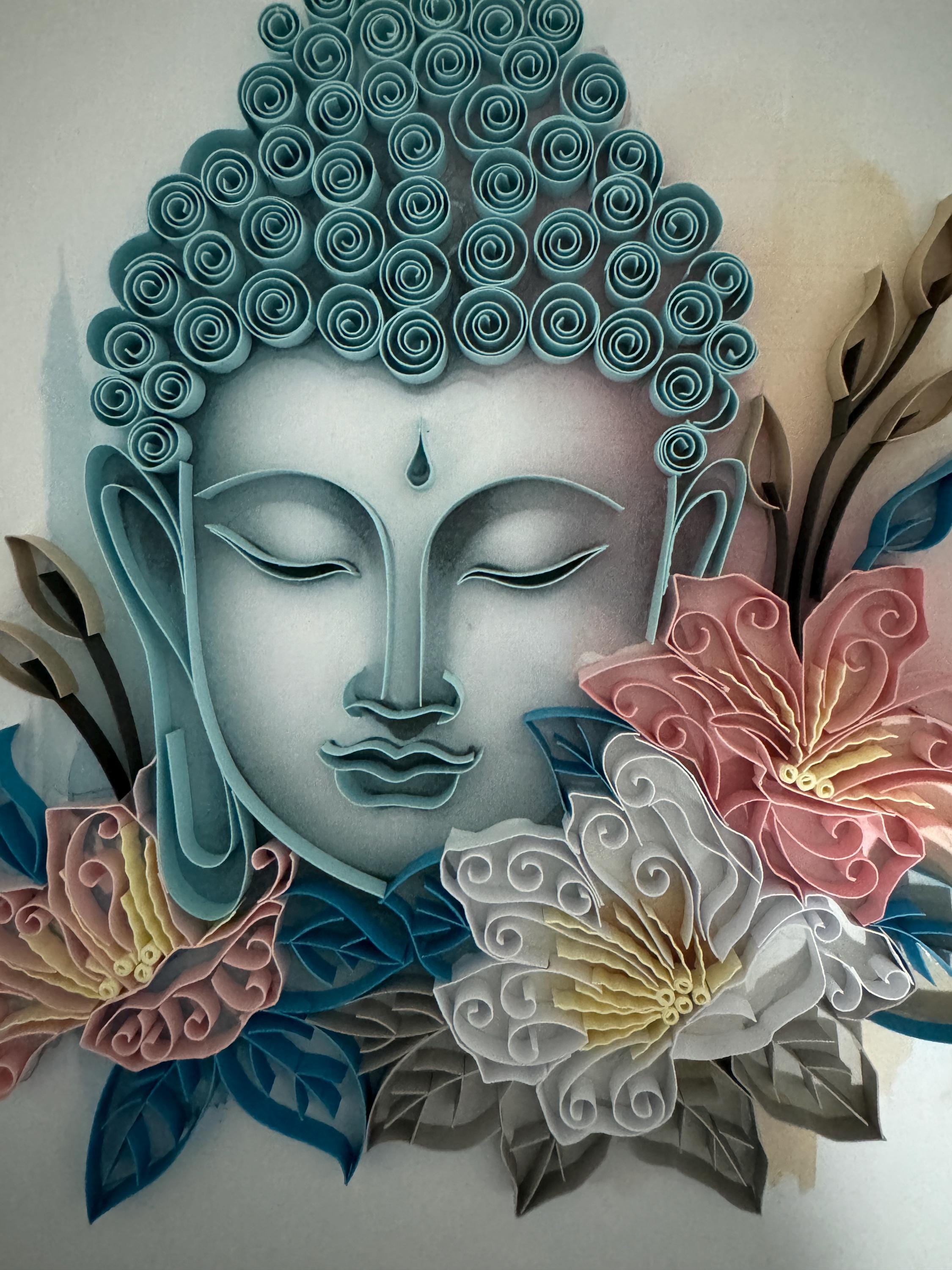 Peaceful Buddha Paper Quilled Wall Art Spiritual Home Decor - Etsy