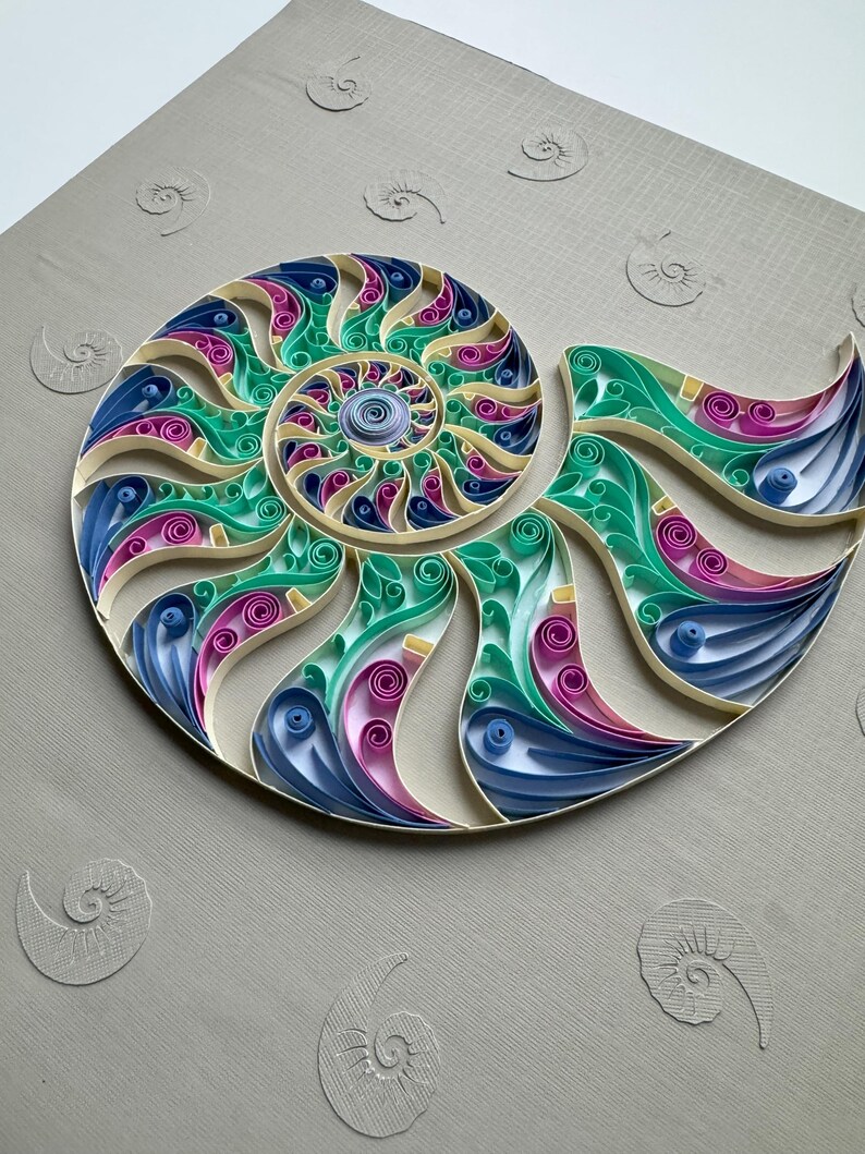 Handcrafted Quilled Nautilus Shell Art – Intricate Paper Sculpture for ...