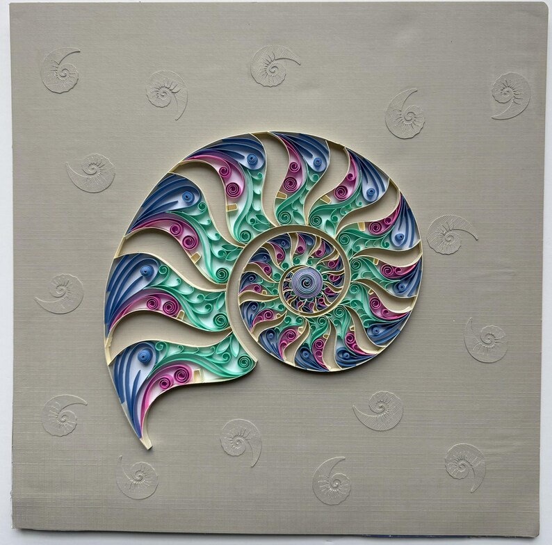 Handcrafted Quilled Nautilus Shell Art – Intricate Paper Sculpture for ...