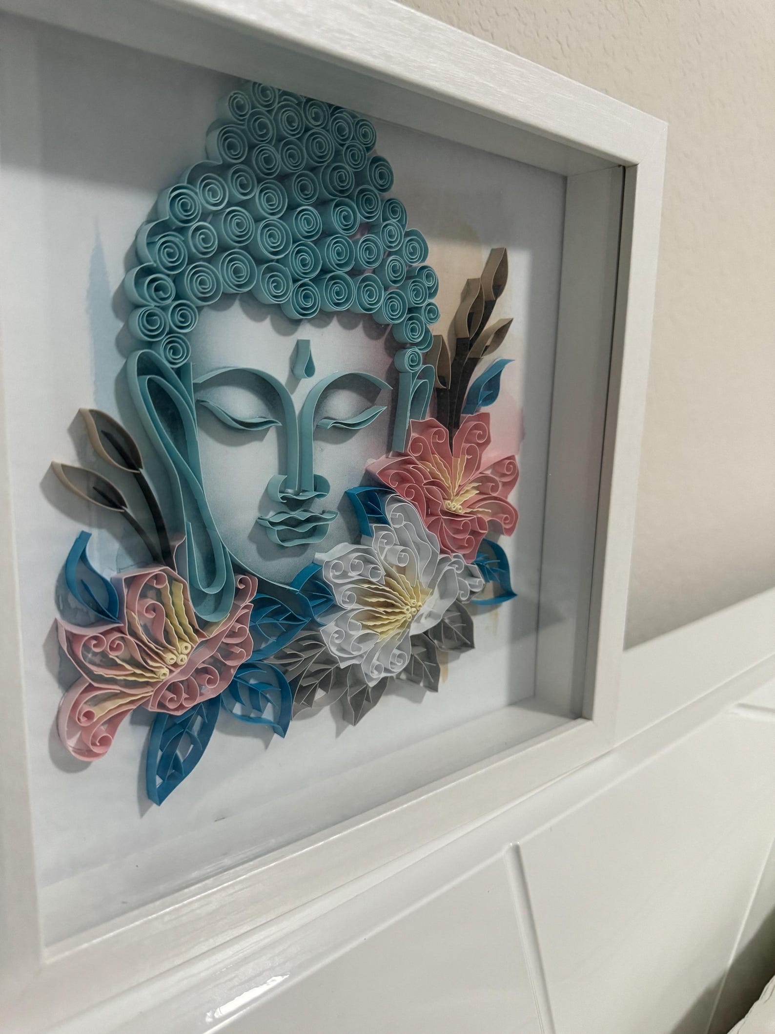 Peaceful Buddha Paper Quilled Wall Art Spiritual Home Decor - Etsy