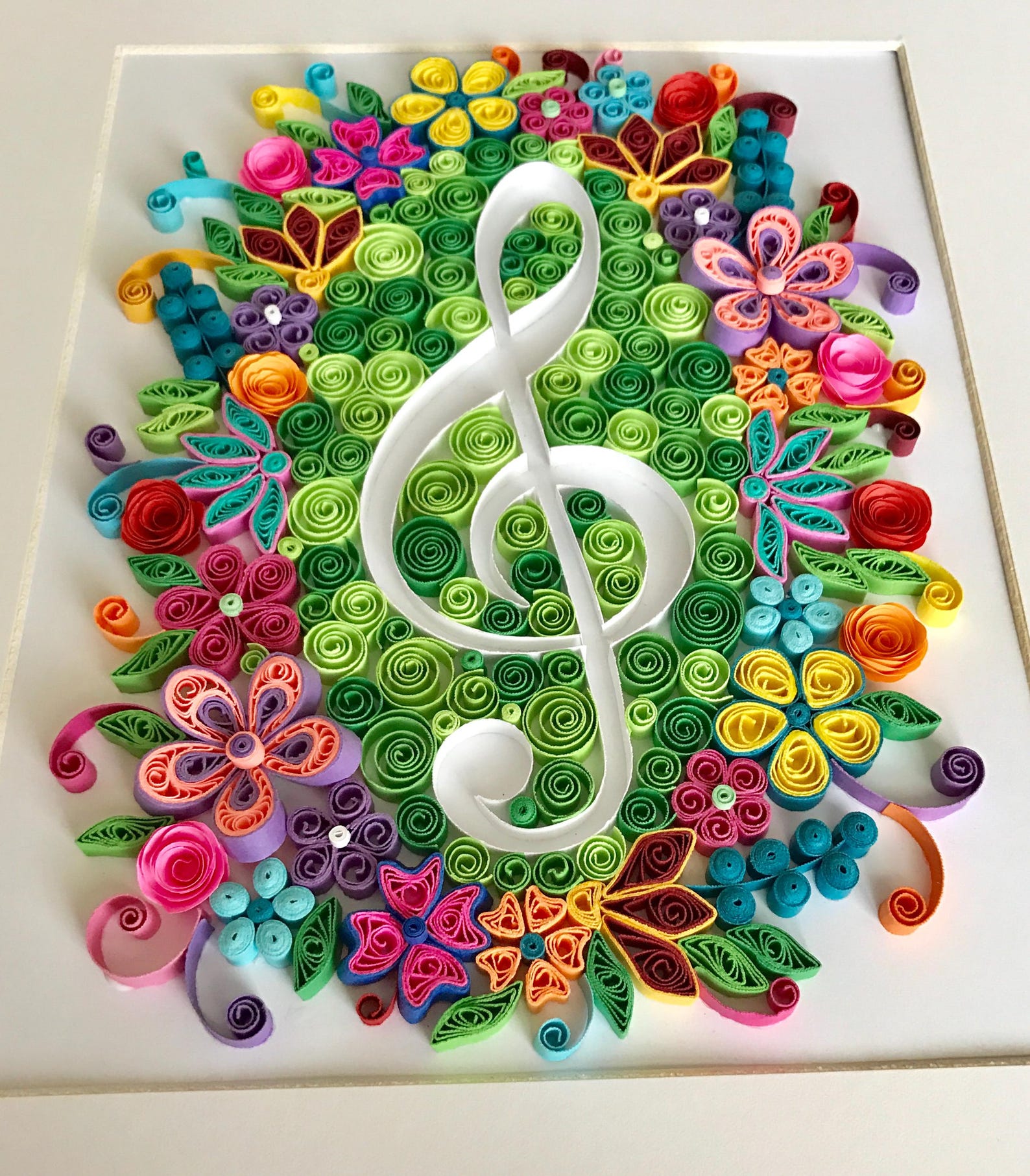Quilled Treble Clef Wall Art – Handmade Musical Note Paper Art – Music ...