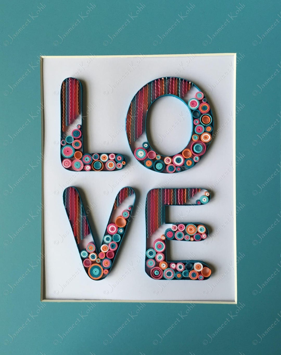 Quilled LOVE or HOME Letters Handcrafted Paper Art for Romantic Home ...