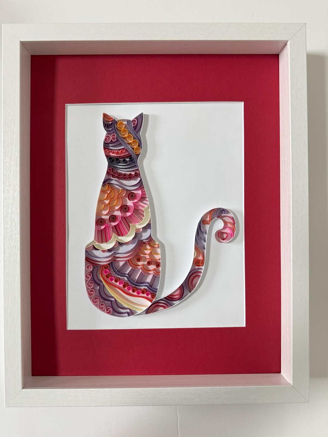 Handmade Quilled Cat: Whimsical Paper Art Masterpiece - Etsy
