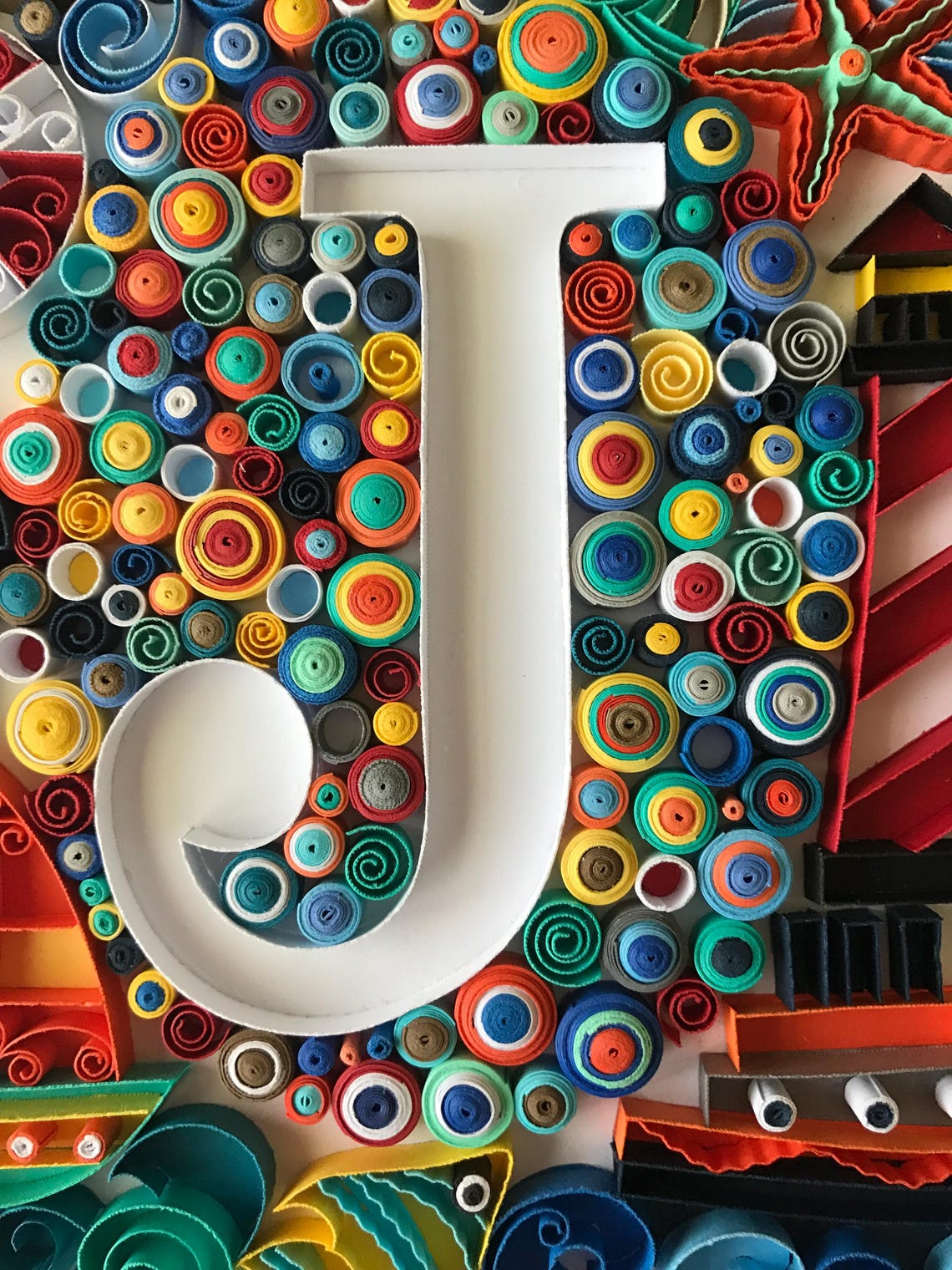 Personalized Quilled Monogram Initial – Nautical Theme | Custom ...