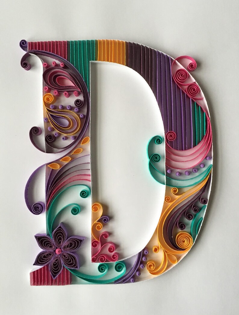Unique Handcrafted Paper Quilling Monogram - Personalized Just for You ...