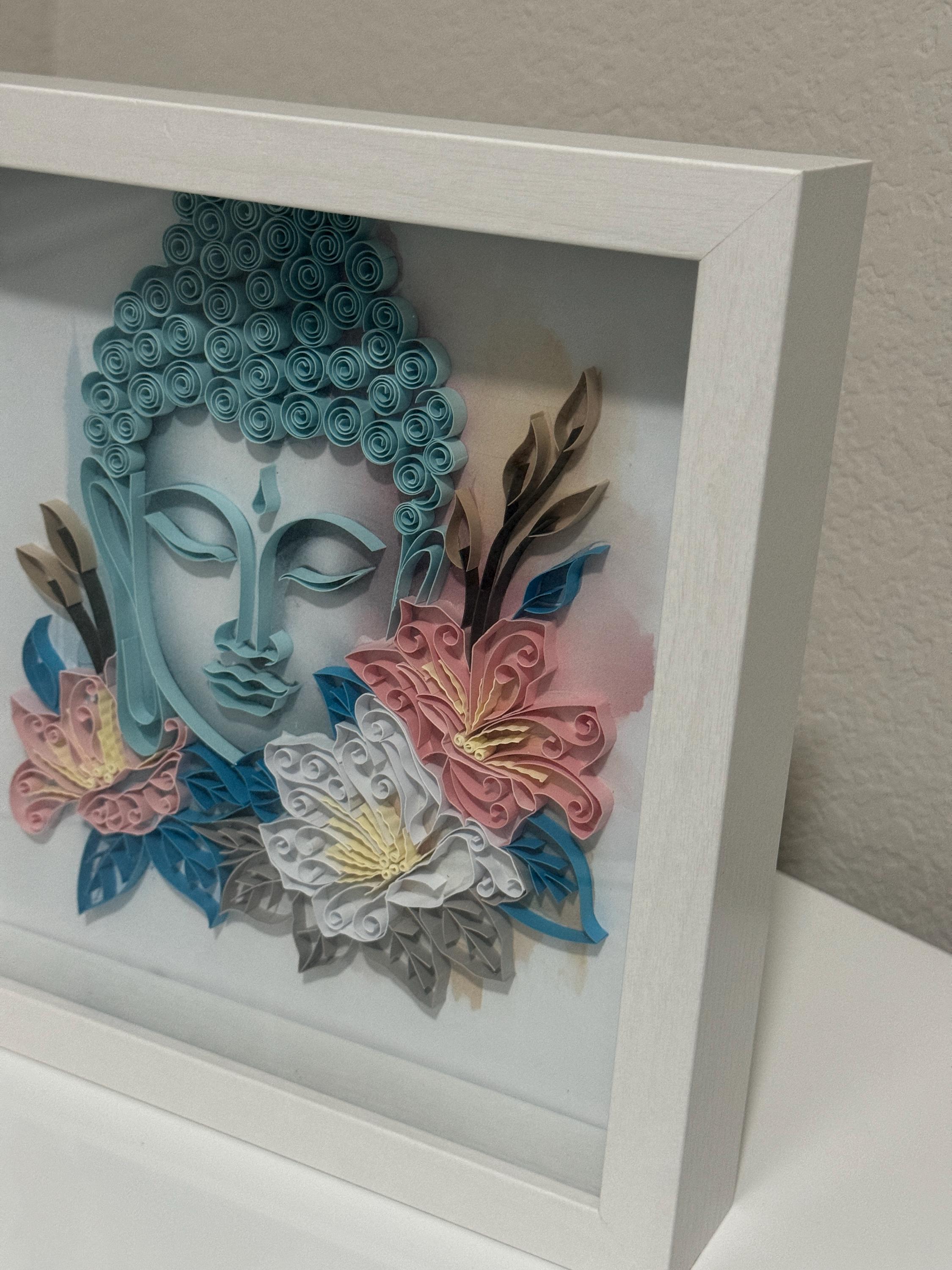 Peaceful Buddha Paper Quilled Wall Art Spiritual Home Decor - Etsy