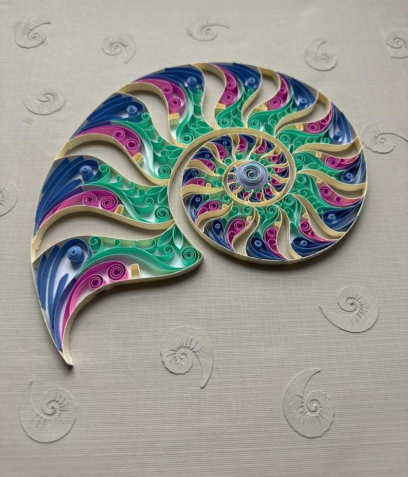 Handcrafted Quilled Nautilus Shell Art – Intricate Paper Sculpture for ...