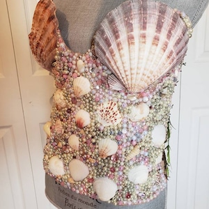 Mermaid Beaded Shell Bustier Top - Etsy