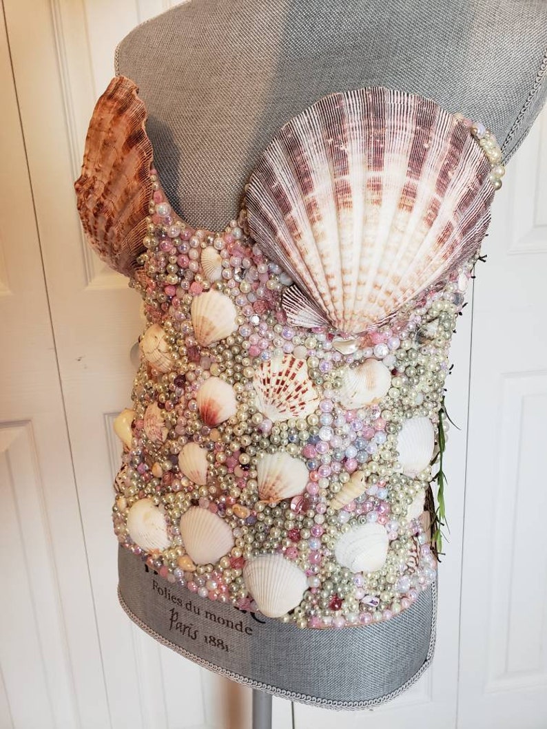 Mermaid Beaded Shell Bustier Top - Etsy