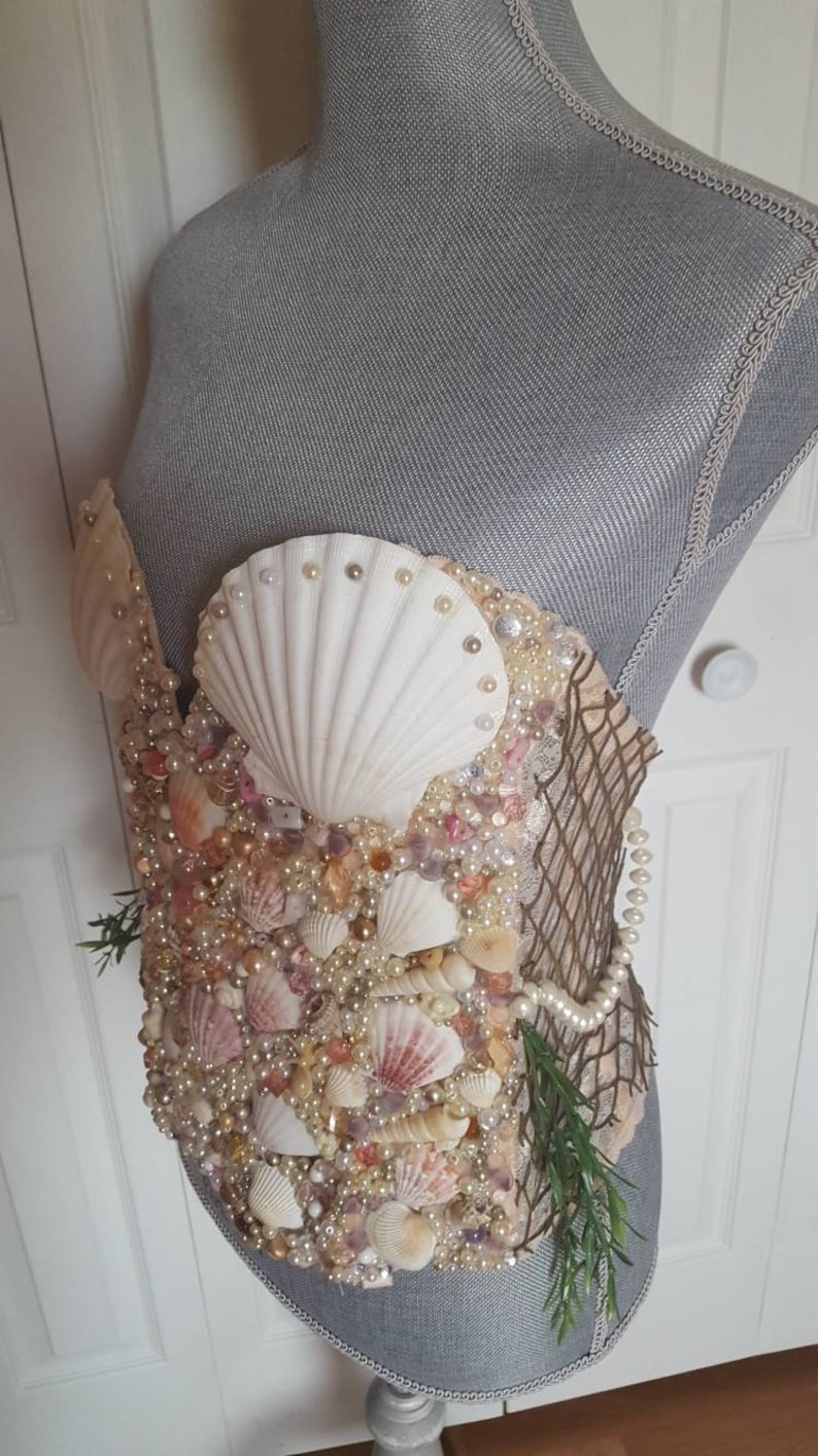 Mermaid Beaded Shell Bustier Top - Etsy
