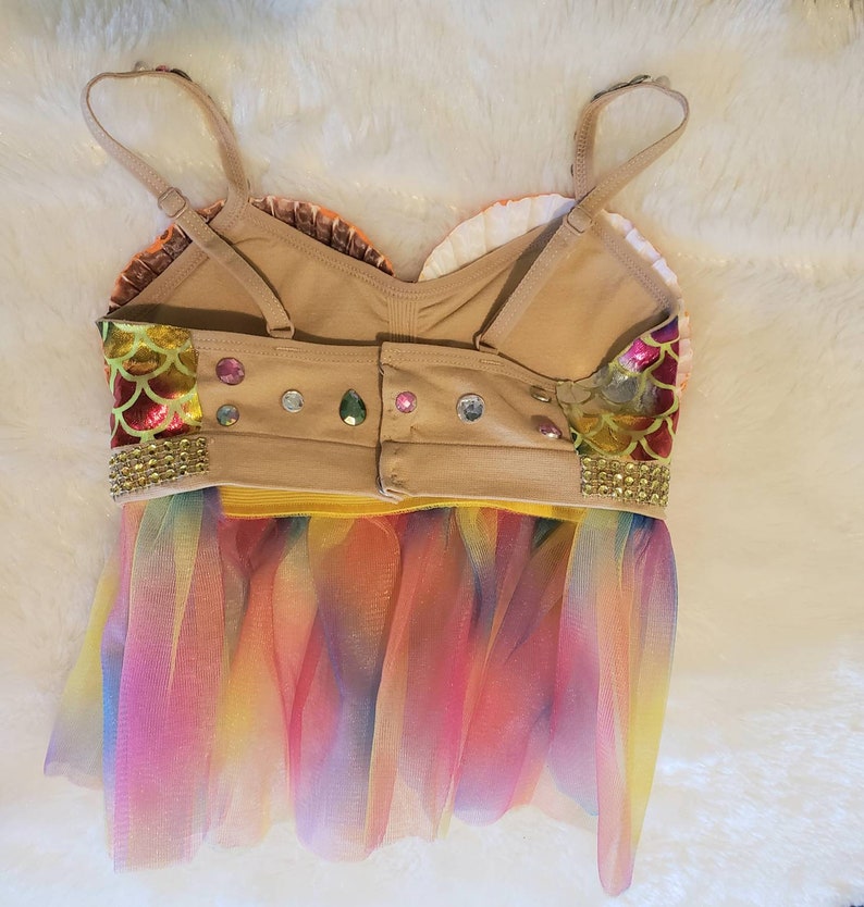Kid's rainbow sherbet mermaid top | Etsy