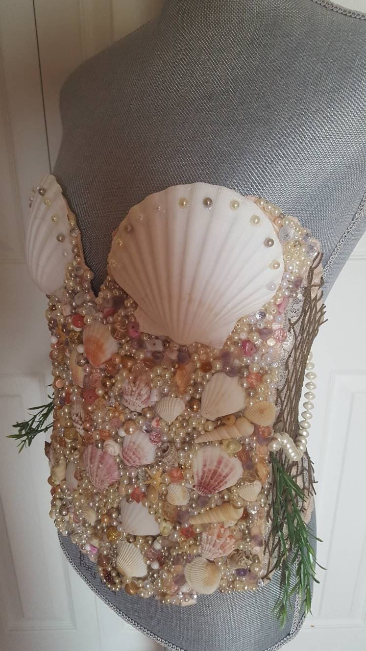 Mermaid Beaded Shell Bustier Top | Etsy