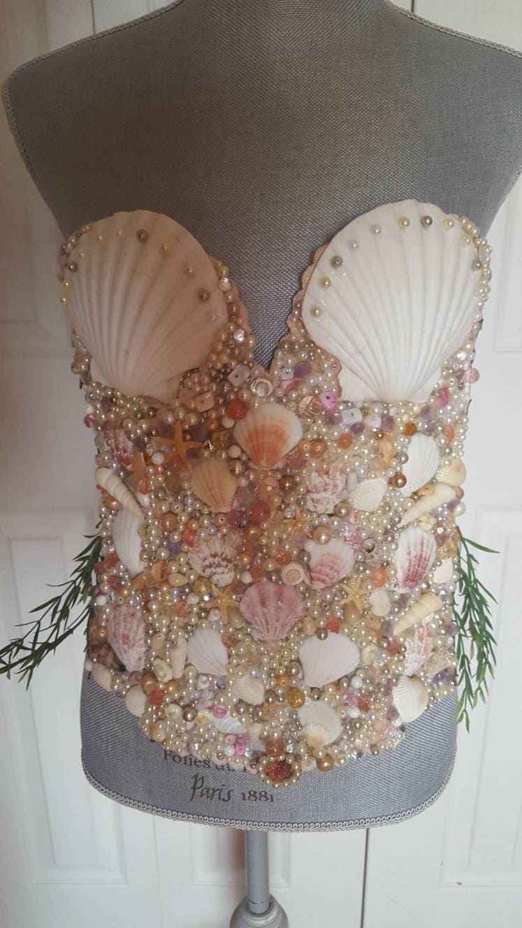 Mermaid Beaded Shell Bustier Top | Etsy