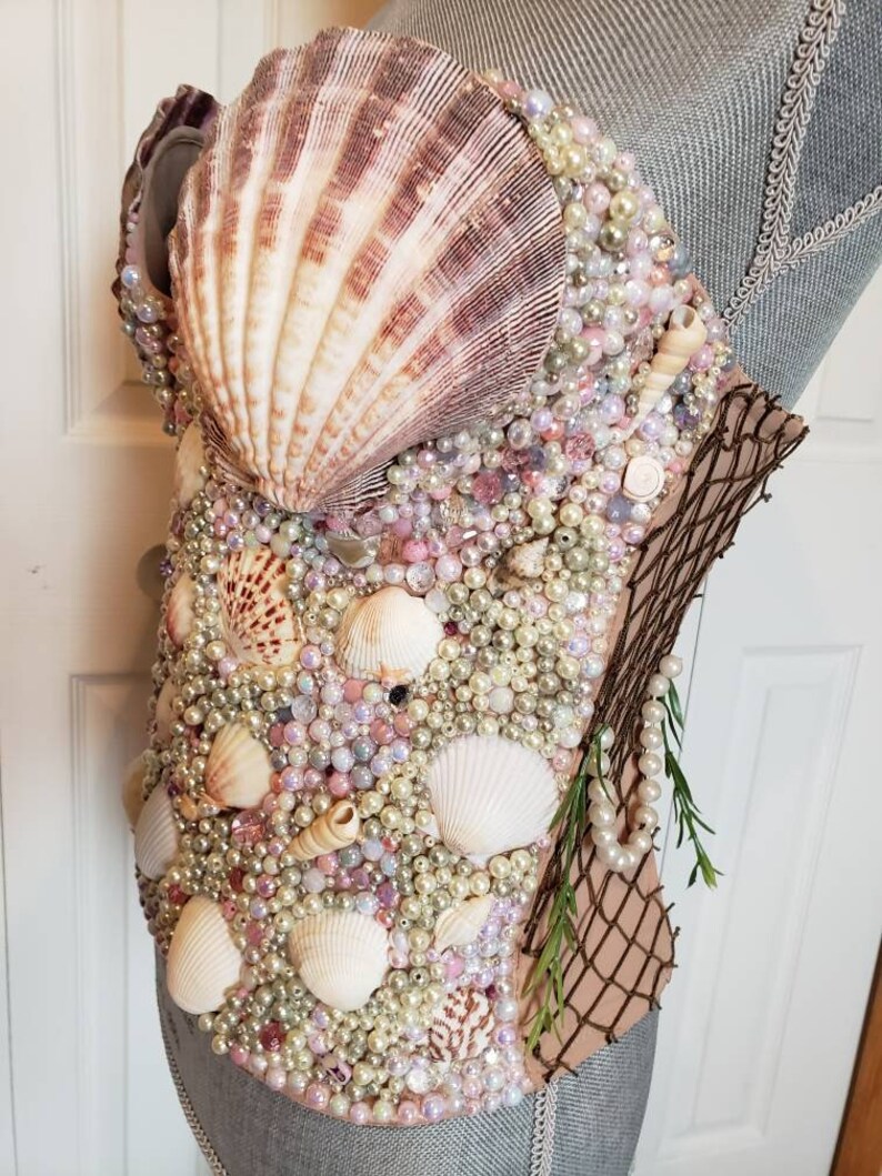 Mermaid Beaded Shell Bustier Top - Etsy