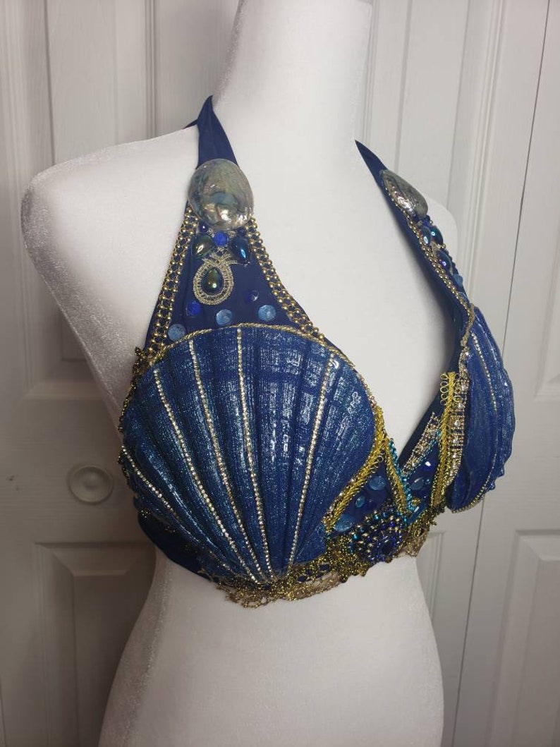 Made to Order Blue and Gold Mermaid Top on Bathing Suit - Etsy