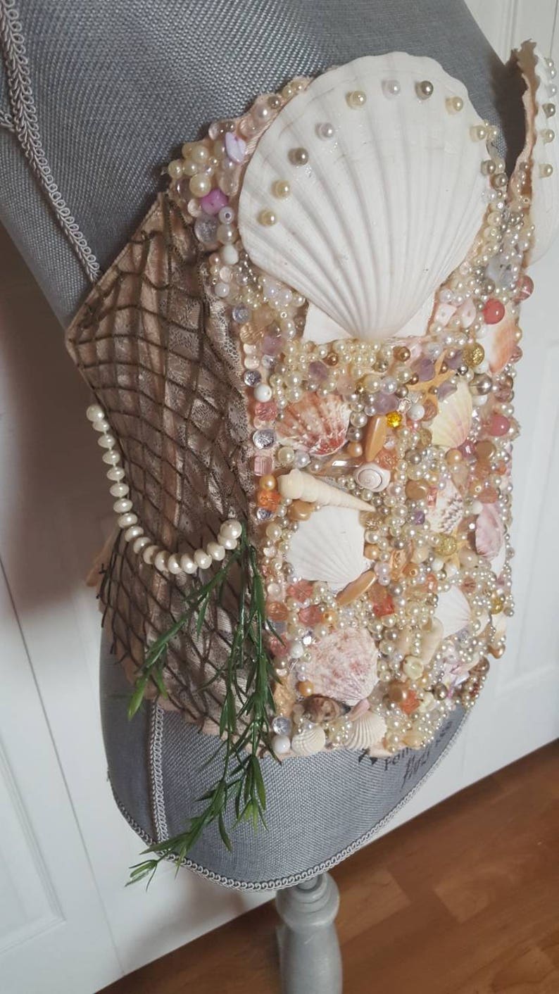 Mermaid Beaded Shell Bustier Top - Etsy