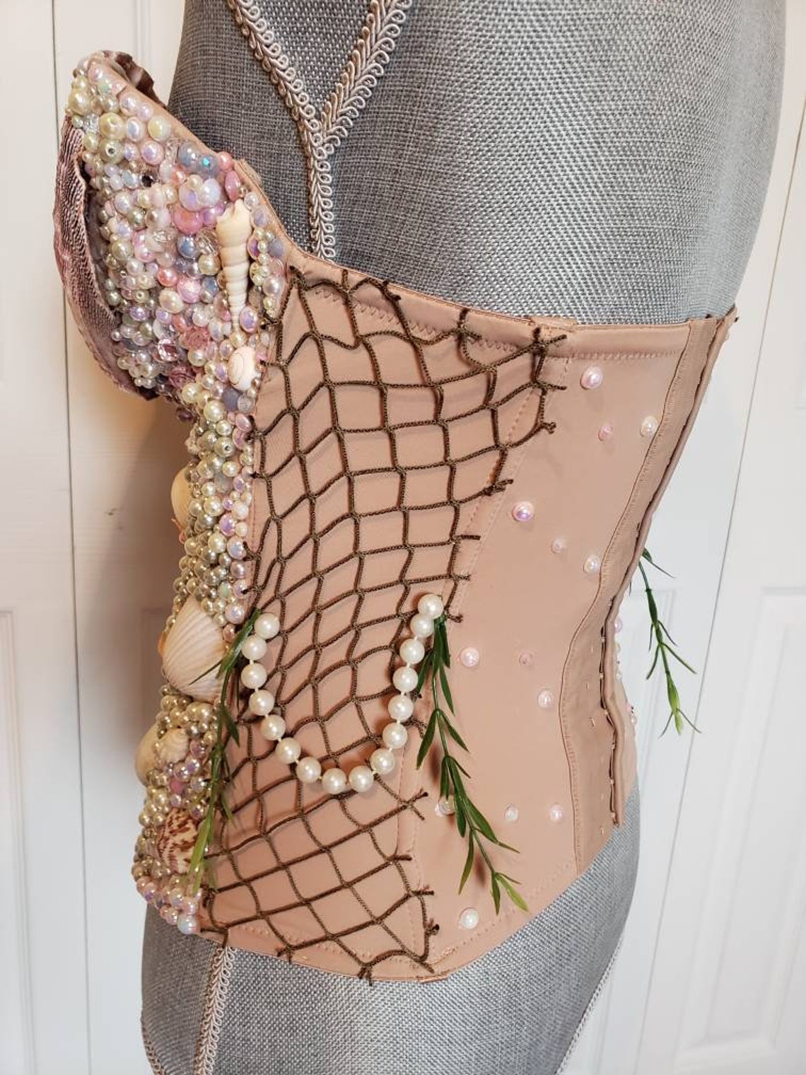 Mermaid Beaded Shell Bustier Top - Etsy
