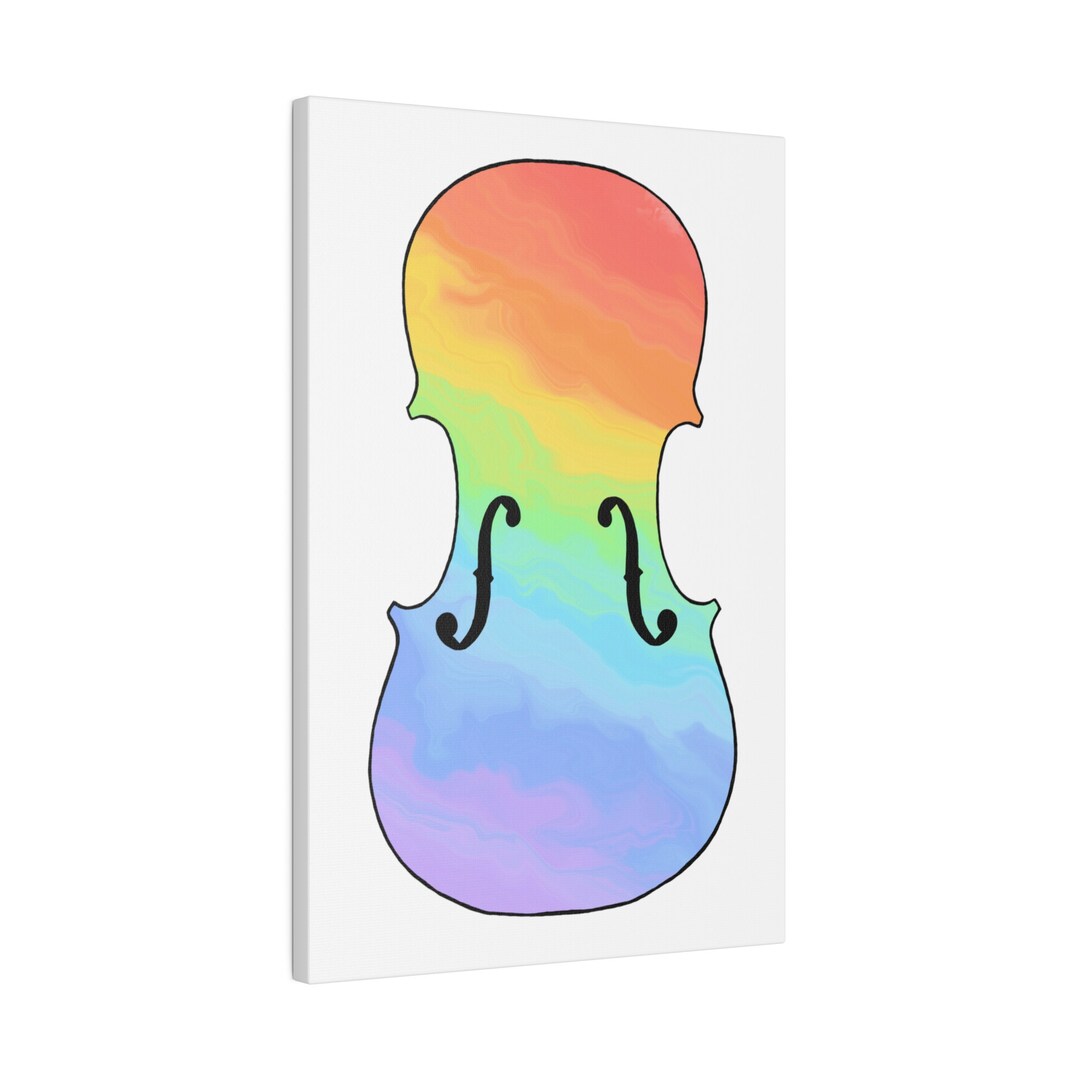 Pastel Rainbow Violin Matte Canvas - Etsy