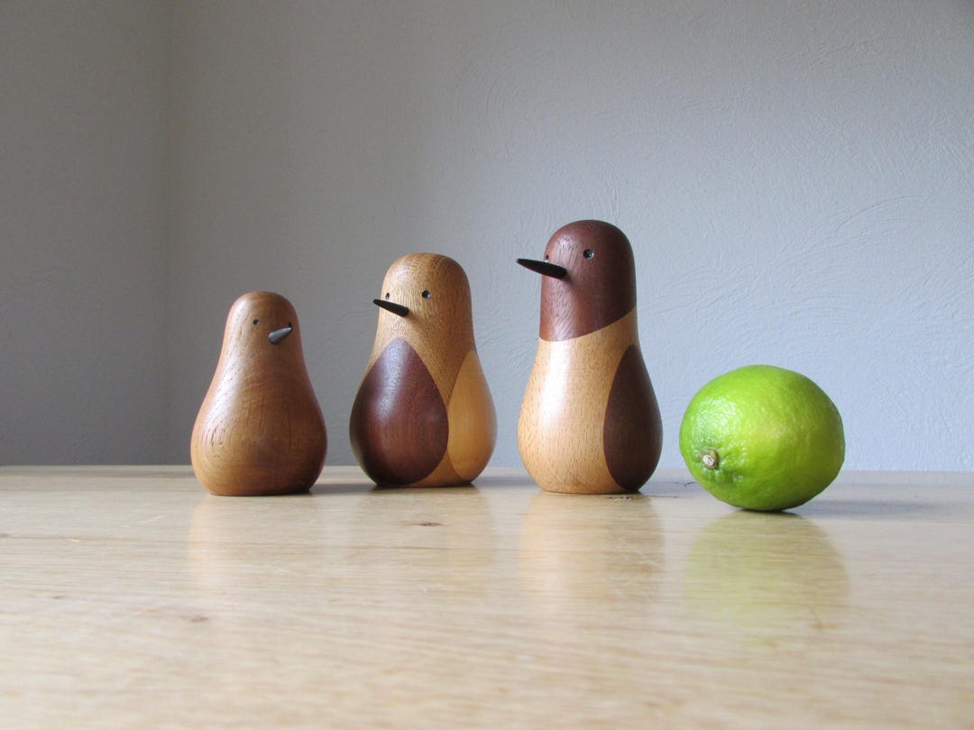 Handicrafts - Three Turned Wooden Birds - Etsy